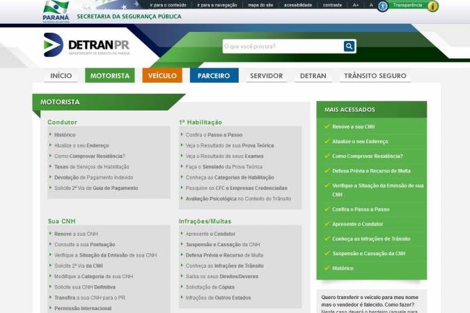 Detran inaugura novo site mais prático aos usuários | DETRAN/PR
